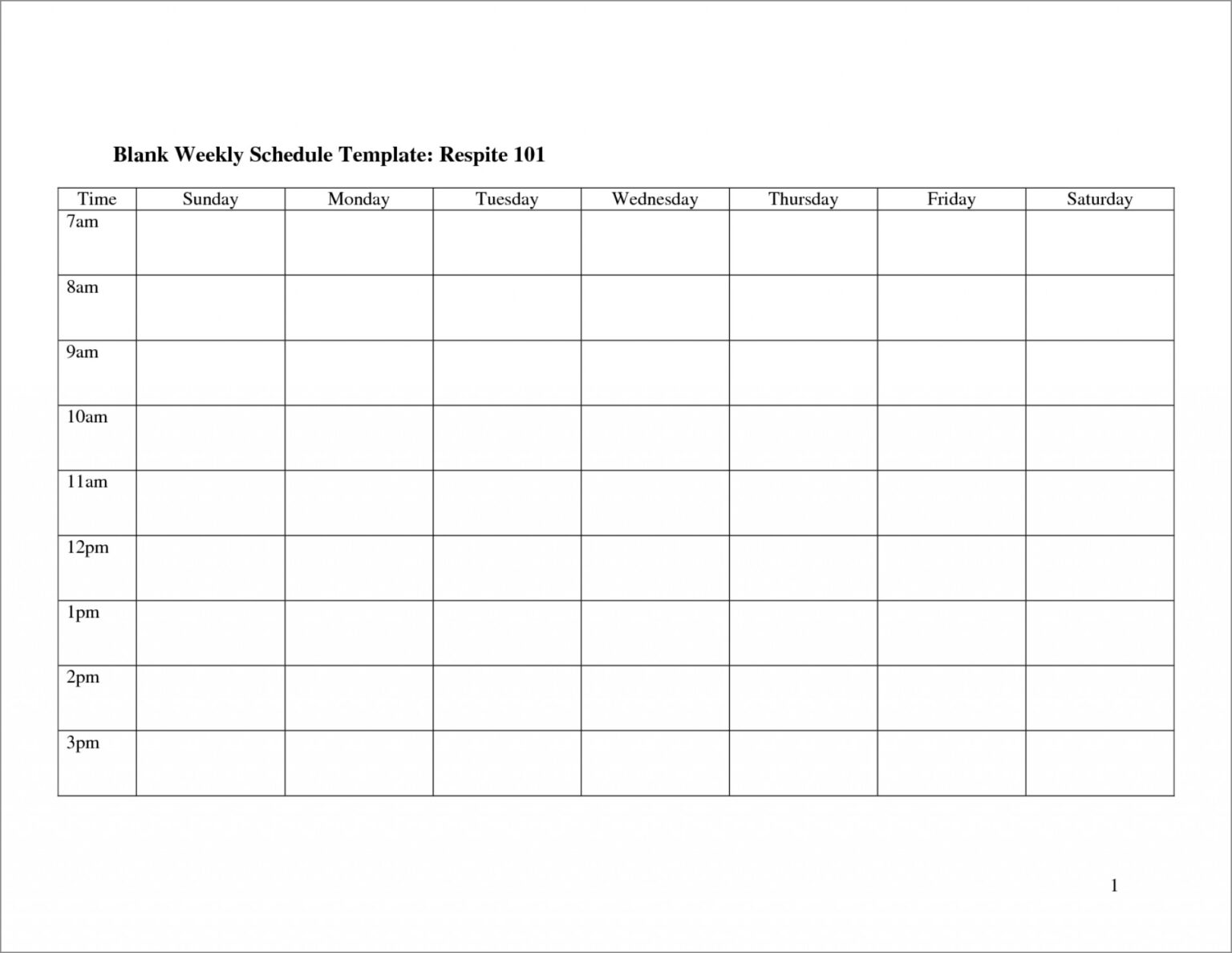 Free Printable Work Schedule Template